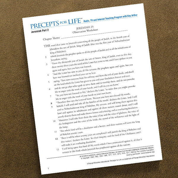 JEREMIAH PART 2-OWS-PRECEPTS FOR LIFE STUDY GUIDE-DOWNLOAD – Precept